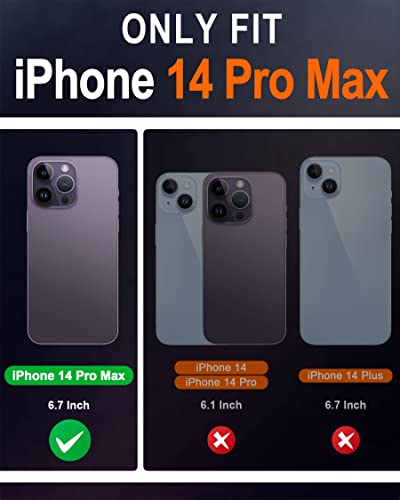 SHIELDON Case for iPhone 14 Pro Max 5G 6.7", Genuine Leather iPhone 14 Pro Max Wallet Case Flip Cover RFID Blocking Card Slots Magnetic Closure Case Compatible with iPhone 14 Pro Max 2022 - Black