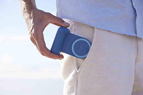 ShiftCam SnapGrip - Mobile Battery Grip with Wireless Shutter Button - Magnetic Mount Snaps on to Any Phone - Built in Powerbank with Qi Wireless Charging - Tabletop Dock | Abyss Blue