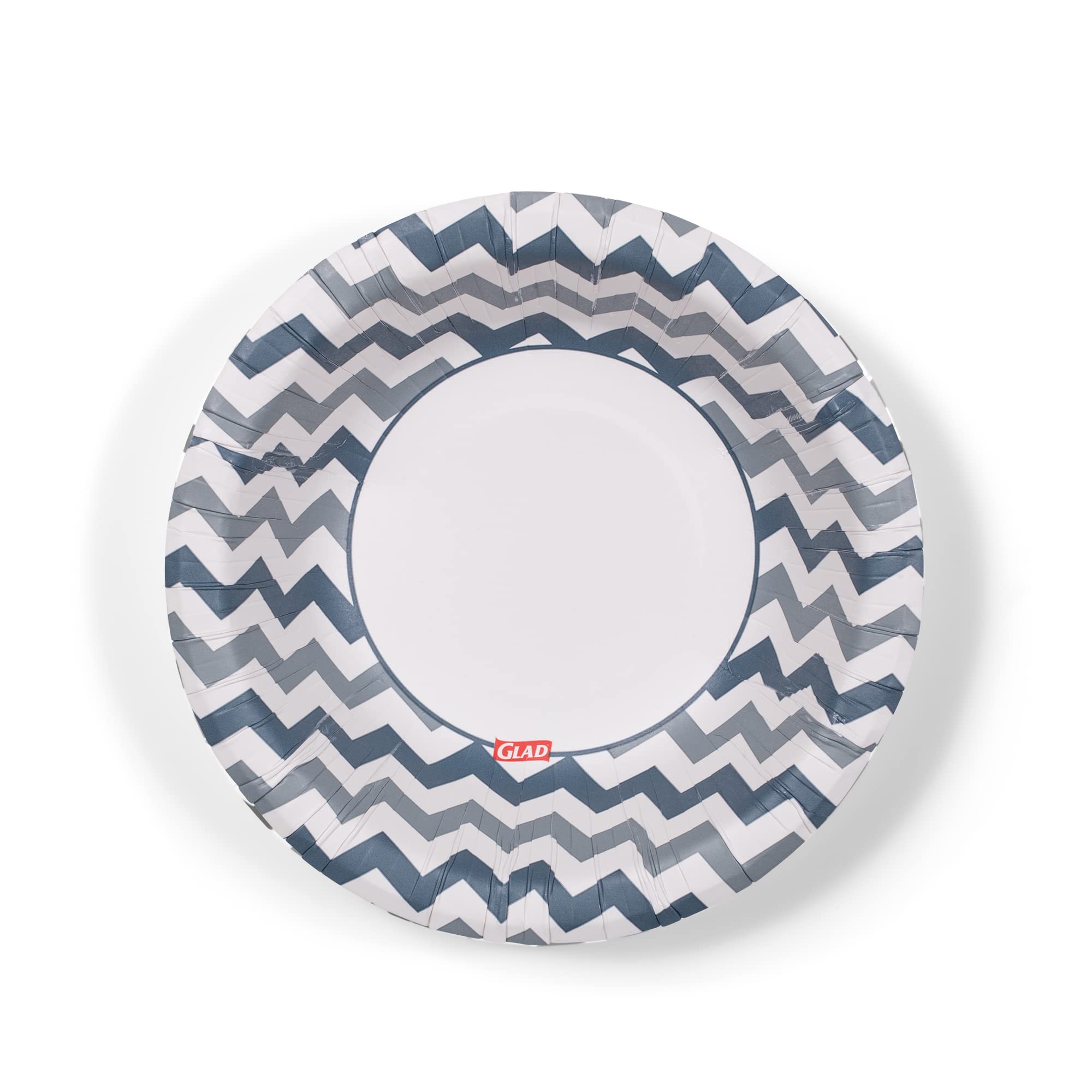 Glad 16 oz Disposable Paper Bowls with Chevron Design, 50 ct | Disposable Bowls for Parties & Picnics and Everyday Use | Microwave Safe, Soak Proof Paper Bowls from Glad