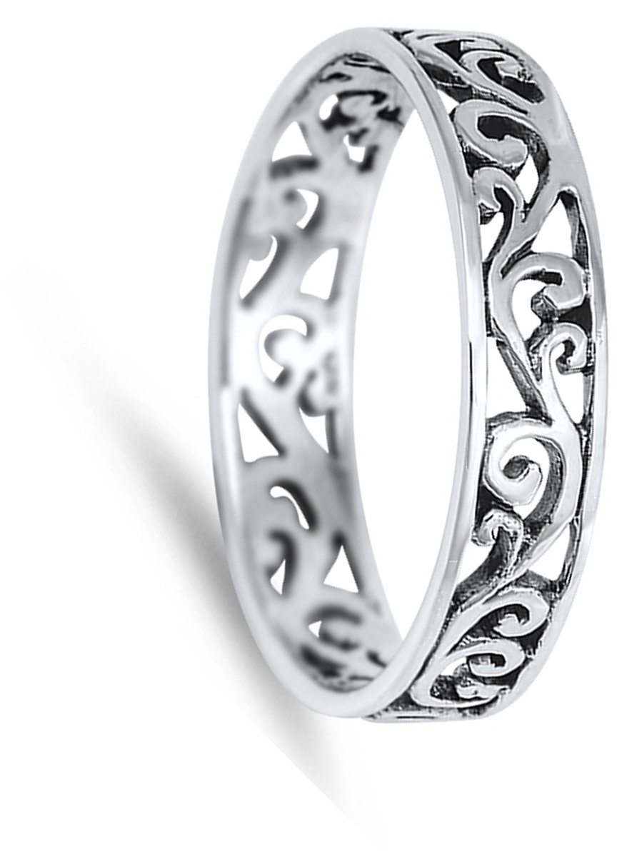 Eternity Celtic Design Fashion Ring New .925 Sterling Silver Band Size 2.5