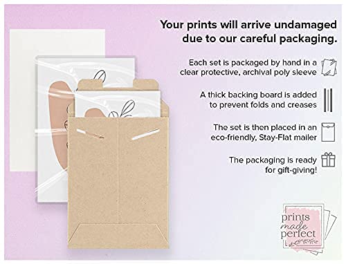Line Art - Minimalist Decor - Floral Abstract Prints - Set of 6 (8x10) - Unframed