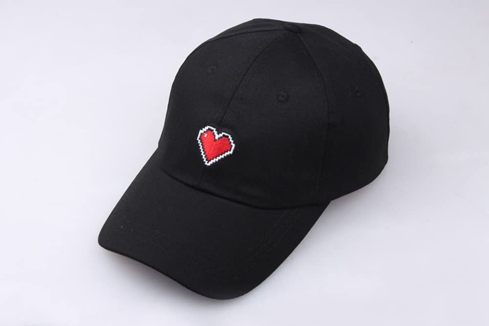 Heart Baseball Cap Nice Liner Heart Ball Cap Can Be Trucker Cap - Baseball Hat Bill Caps for Gift (Black Ball Cap)