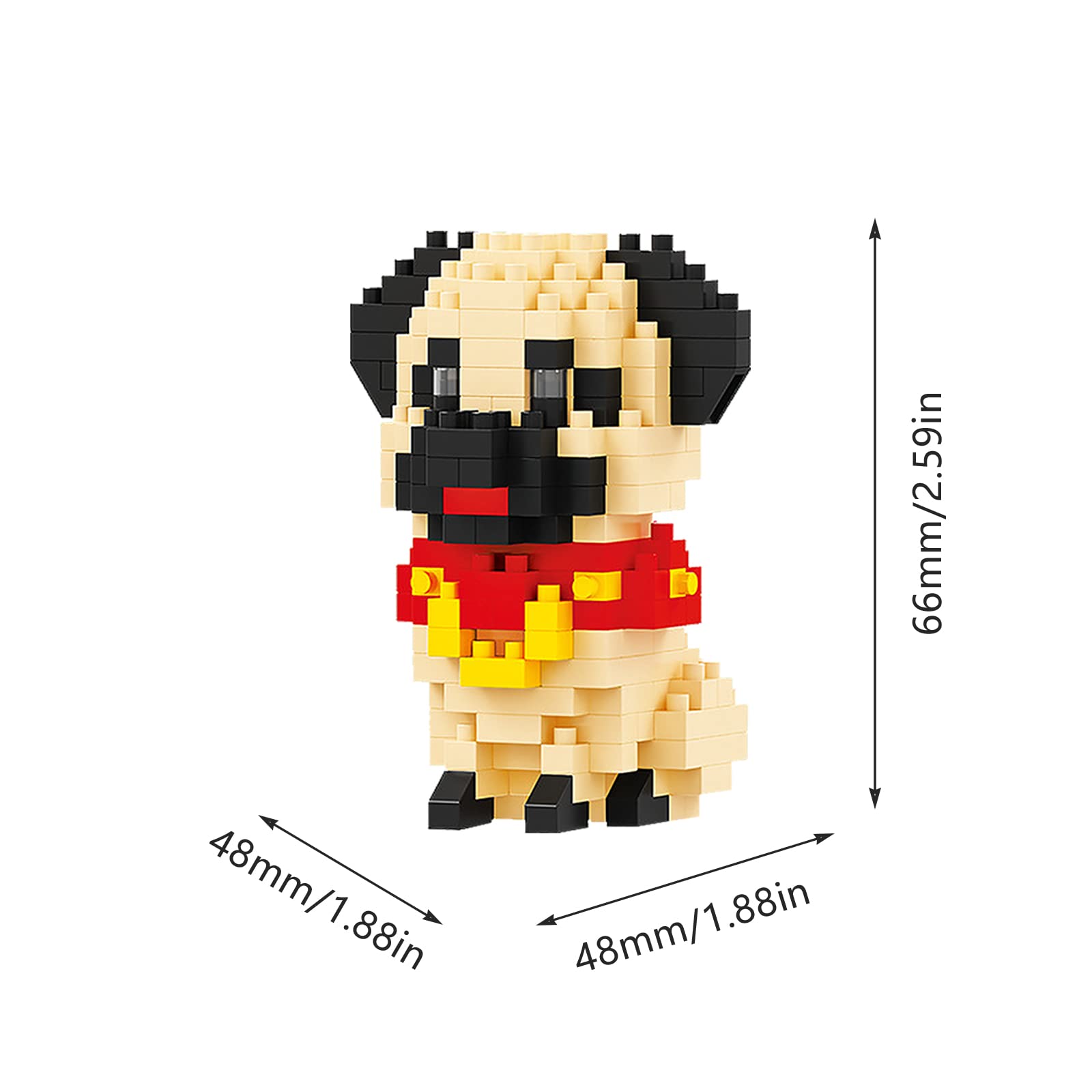 Larcele Micro Dog Building Blocks Set, DIY Mini 3D Building Toy Bricks,199 Pieces KLJM-08 (French Bulldog)
