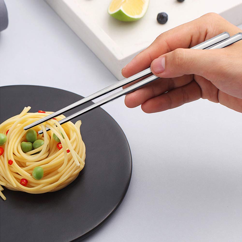 IQCWOOD Spoons and Forks Set, Flatware Set, 3 Pair Forks and Spoons Silverware Korean Utensil Set, Stainless Steel Korean Chopsticks Spoons and Fork Set, Dinnerware Portable Utensils for Home