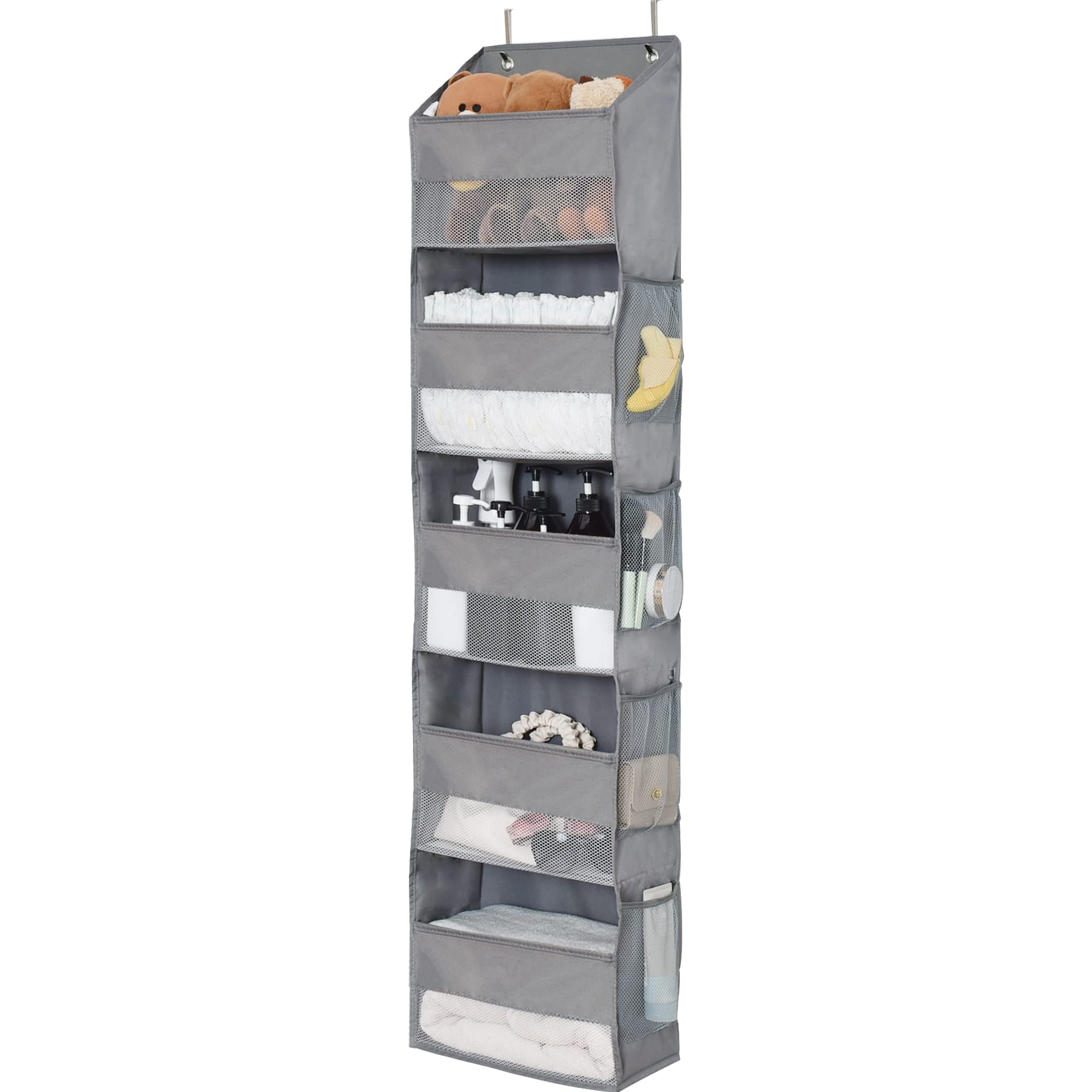 GRANNY SAYS 5-Shelf Fabric Over Door Hanging Organizer, Back Door Storage Organizer, Behind of Door Storage Organizer, Closet Hanging Storage for Bedroom Living Room, Gray