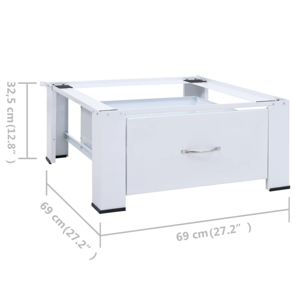 GOLINPEILO Washing Machine Pedestal Base Stand with Drawer Storage, 27.2"x27.2"x12.8", Mini Refrigerator Cabinet Stackable Kit Utility Room, Load Capacity: 220.5 lb, Large Size/Single