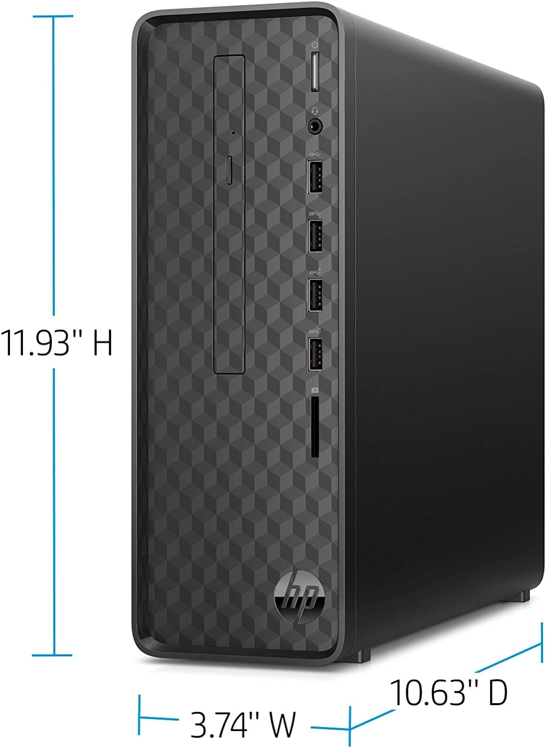 HP Slim Desktop S01-aF0026b, AMD Ryzen 3 3250U with Radeon Graphics VGA Compatible Controller AMD/ATI Picasso, 8GB DDR4 RAM, 256GB SSD Storage, Fan Cooler, Windows 11 Home (Renewed)
