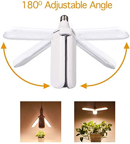 xingruyu [2 Pack 150w LED Grow Light Bulb with 414 LED's Foldable Sunlike Full Spectrum LED Grow Bulb, Plant Light Bulb for Hydroponic Indoor Garden Greenhouse Succulent Veg Flower
