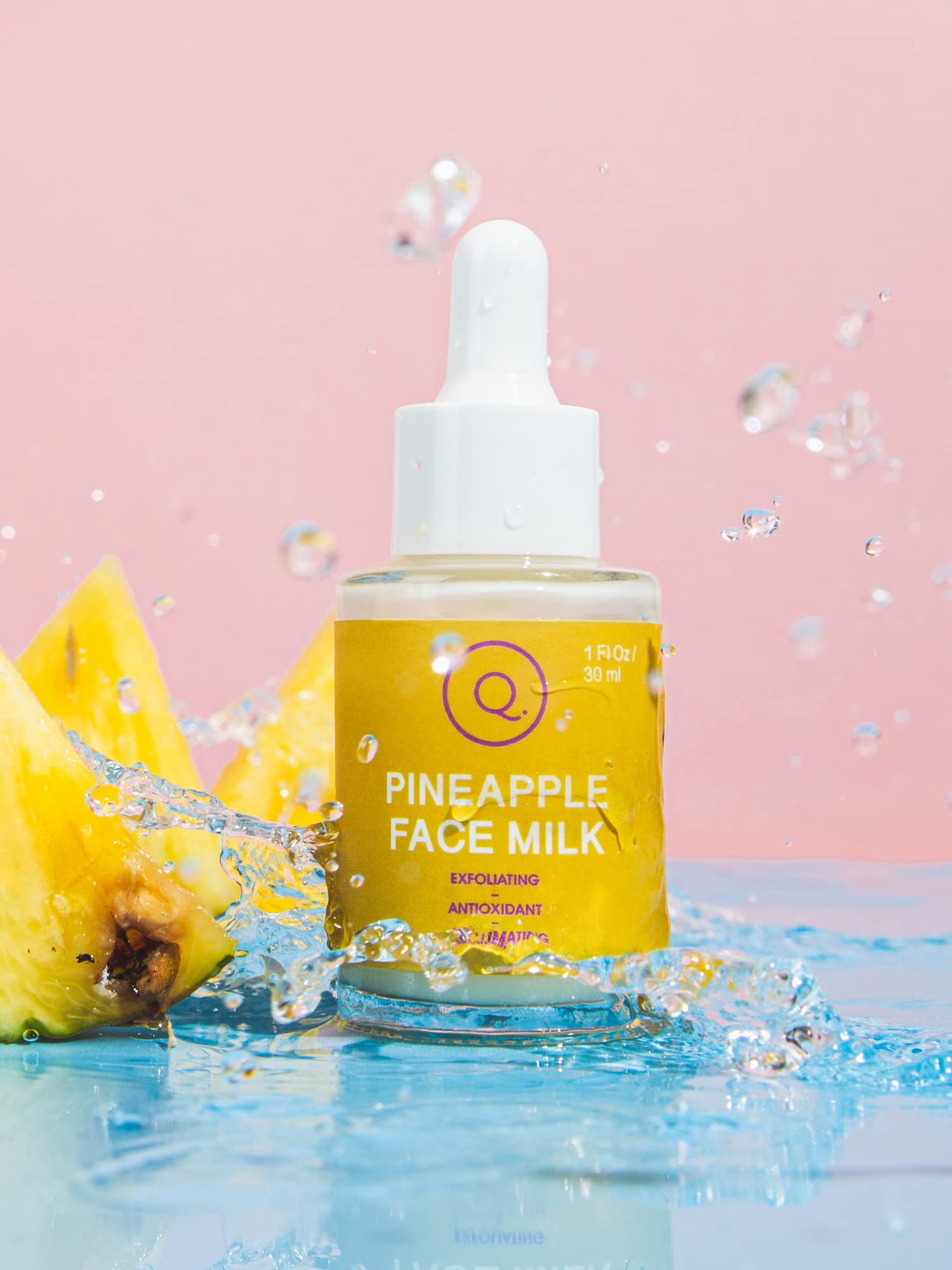 Exfoliating Pineapple Face Milk Serum with Olive Leaf Extract and Allantoin, 1 Fl Oz / 30 ml