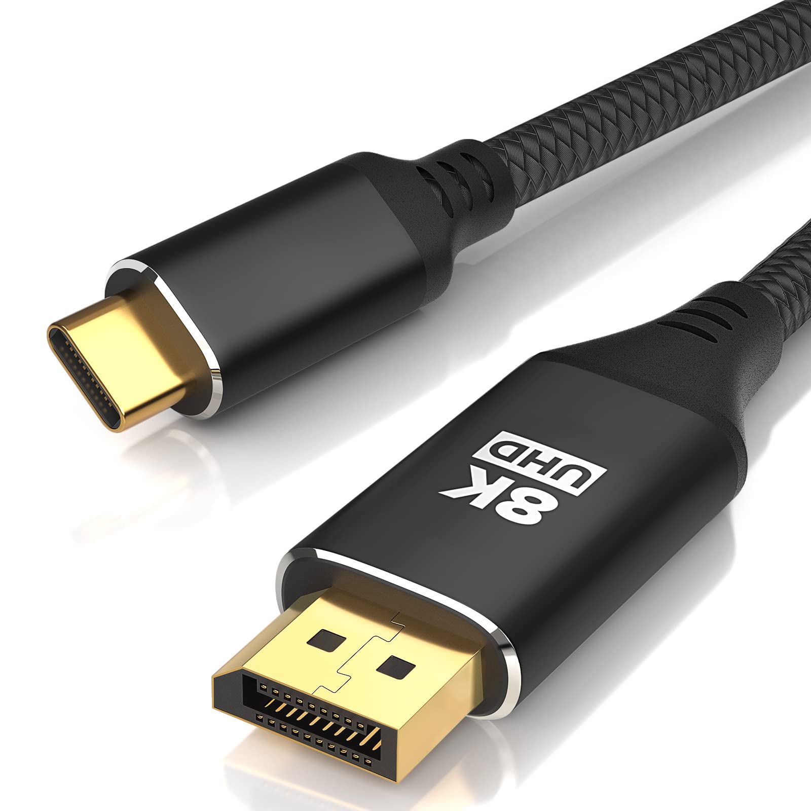 KELink USB C to DisplayPort Cable [8K@60Hz, 2K@240Hz], USB Type C to DP 1.4 Cable 6ft, [32.4 Gbps, Thunderbolt 3/4 Compatible] with MacBook Pro 2021/Air 2020, Mac Mini, iPad Pro, iMac, S20, XPS 15