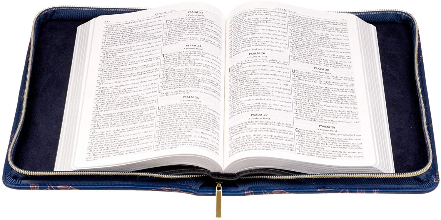 Eccolo Zippered Bible and Book Cover Case for Men and Women, Holds & Protects Standard 5.5 x 8.5" Bibles