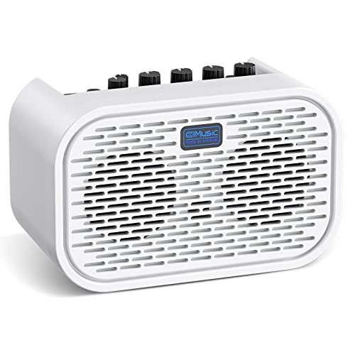 LEKATO Mini Guitar Amp, 10W Rechargeable Electric Guitar Amp, Clean, Distortion, Delay, Three-Band EQ, Gain Regulation, Bluetooth Portable Guitar Amp for Daily Practice