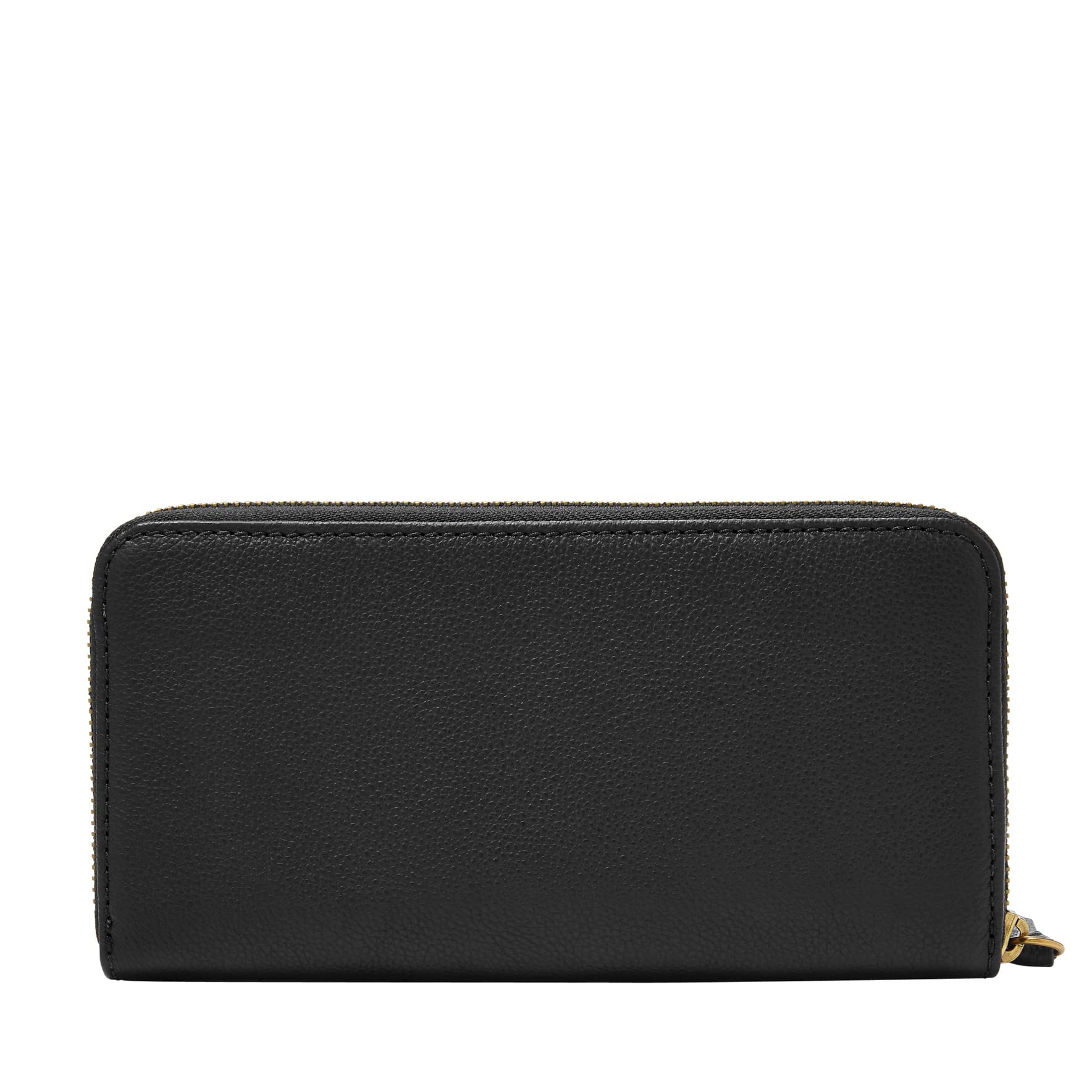 Fossil Women's Tara Leather Crossbody Purse Handbag, Black Women's Tara Leather Zip Around Clutch Wallet, Black