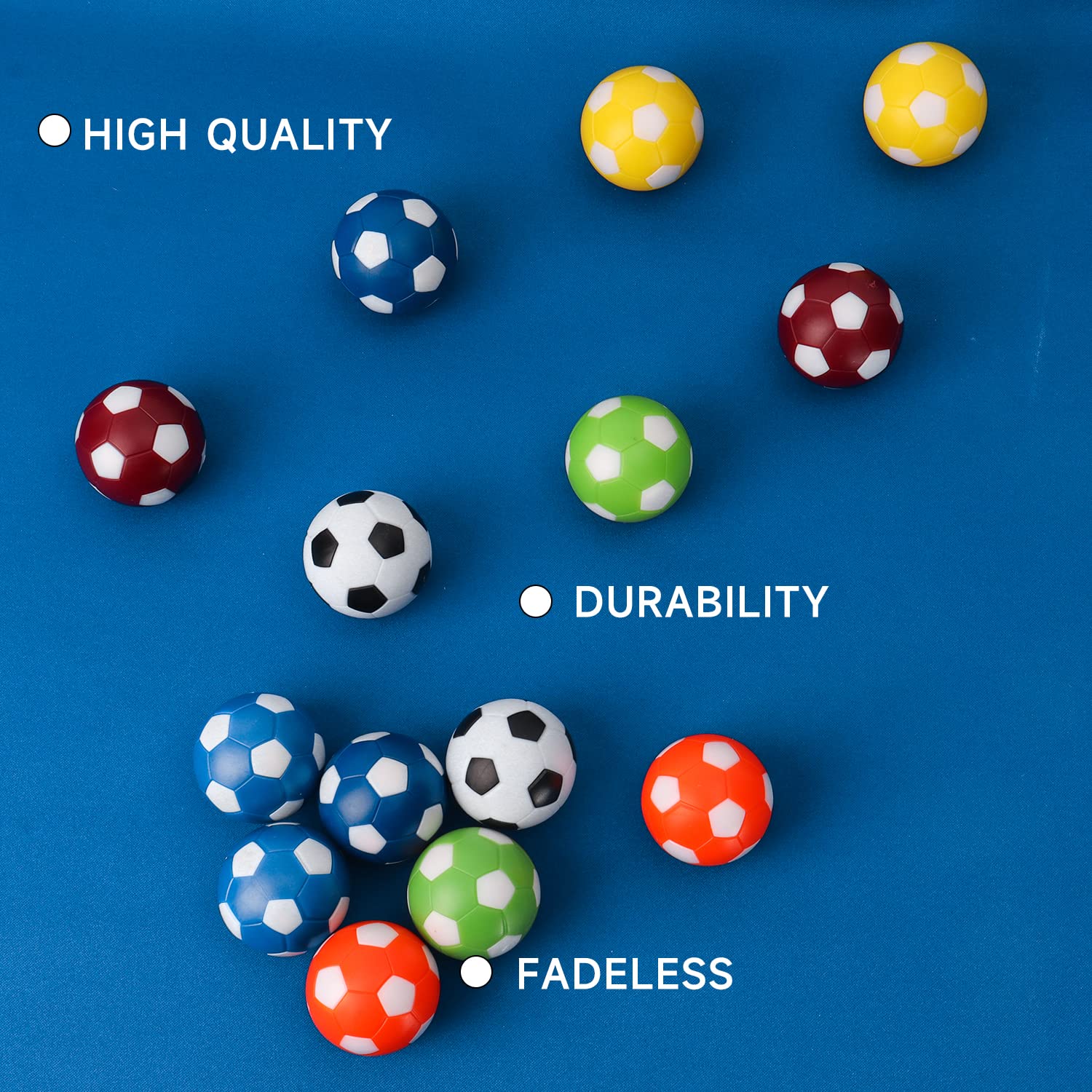 GSE Games & Sports Expert Foosball Table Replacement Balls, 36mm Tabletop Soccer Football Balls for Foosball Table Accessories (Multicolor-12 Pack)