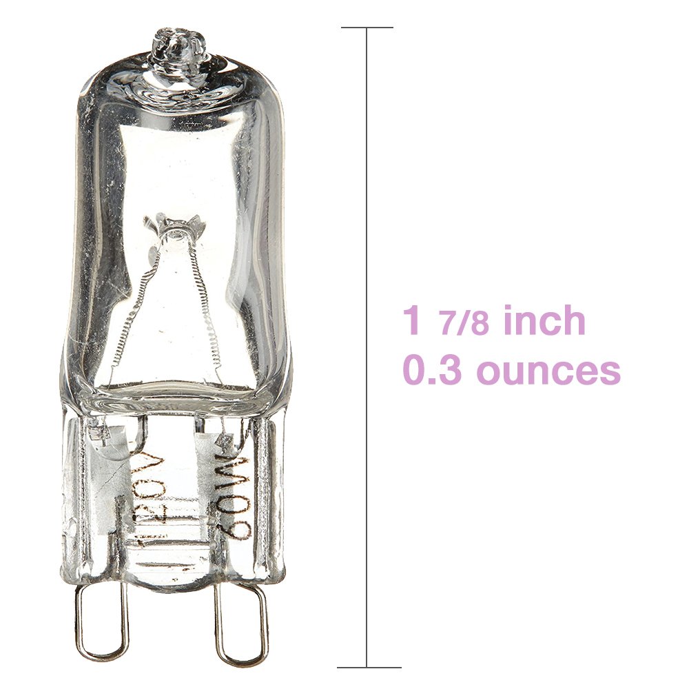 ETOPLIGHTING G9-120V-60W-4P 60W 120V T4 JD Type Halogen Clear G9 Bi-Pin Double Loop Base Light Lamp Bulbs (Pack of 4)