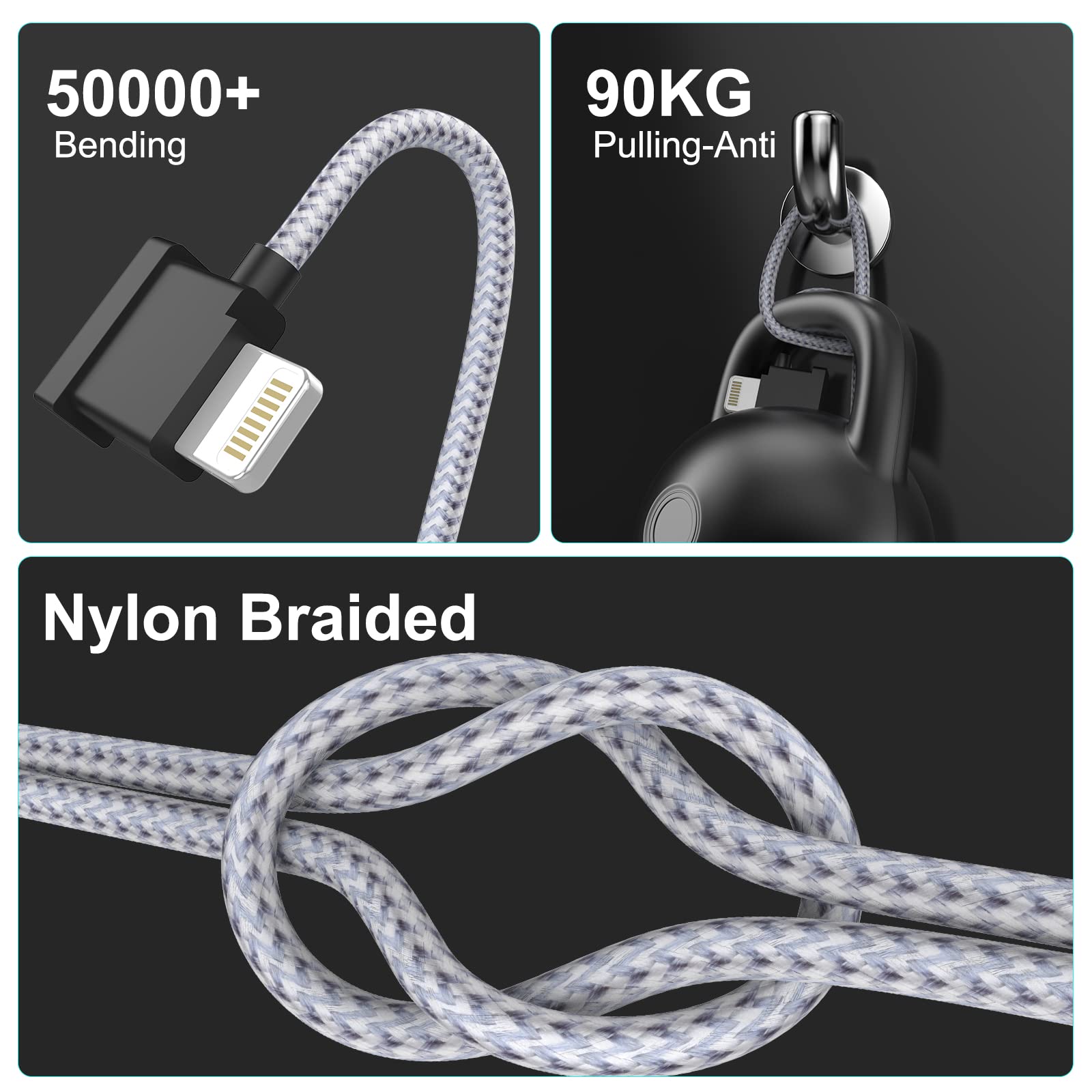 MTAKYI USB C-Lightning 0.5FT/15CM iPhone Charge+Data Remote Controller Cable,for DJI Mavic Air 2,Mavic Air 2S,Mavic Mini 2,Mavic 3,Drone Accessories Nylon Braided OTG Adapter (Apple/iOS Connector)