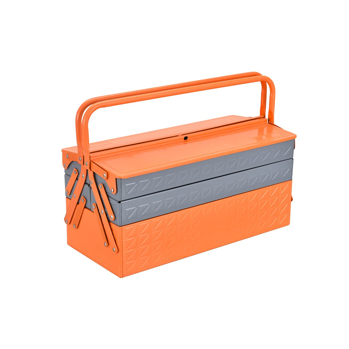 EZPHIX Cantilever Metal Tool Box, Portable 5-Tray Steel Tool Chest Cabinet,orange
