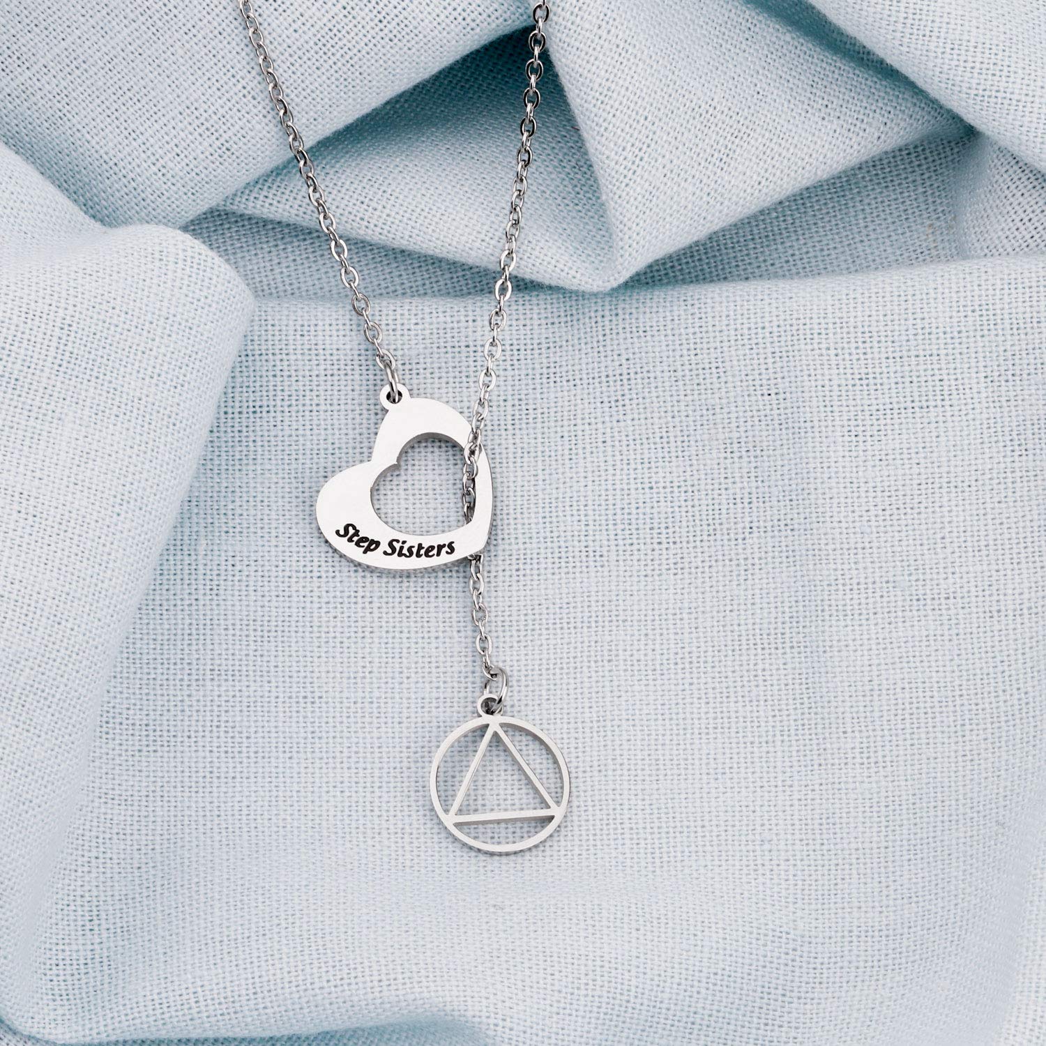 FOTAP AA Jewelry NA Recovery Gift Step Sisters Necklace Jewelry Sobriety Gift Sponsor Gift (Step Sisters Neck)