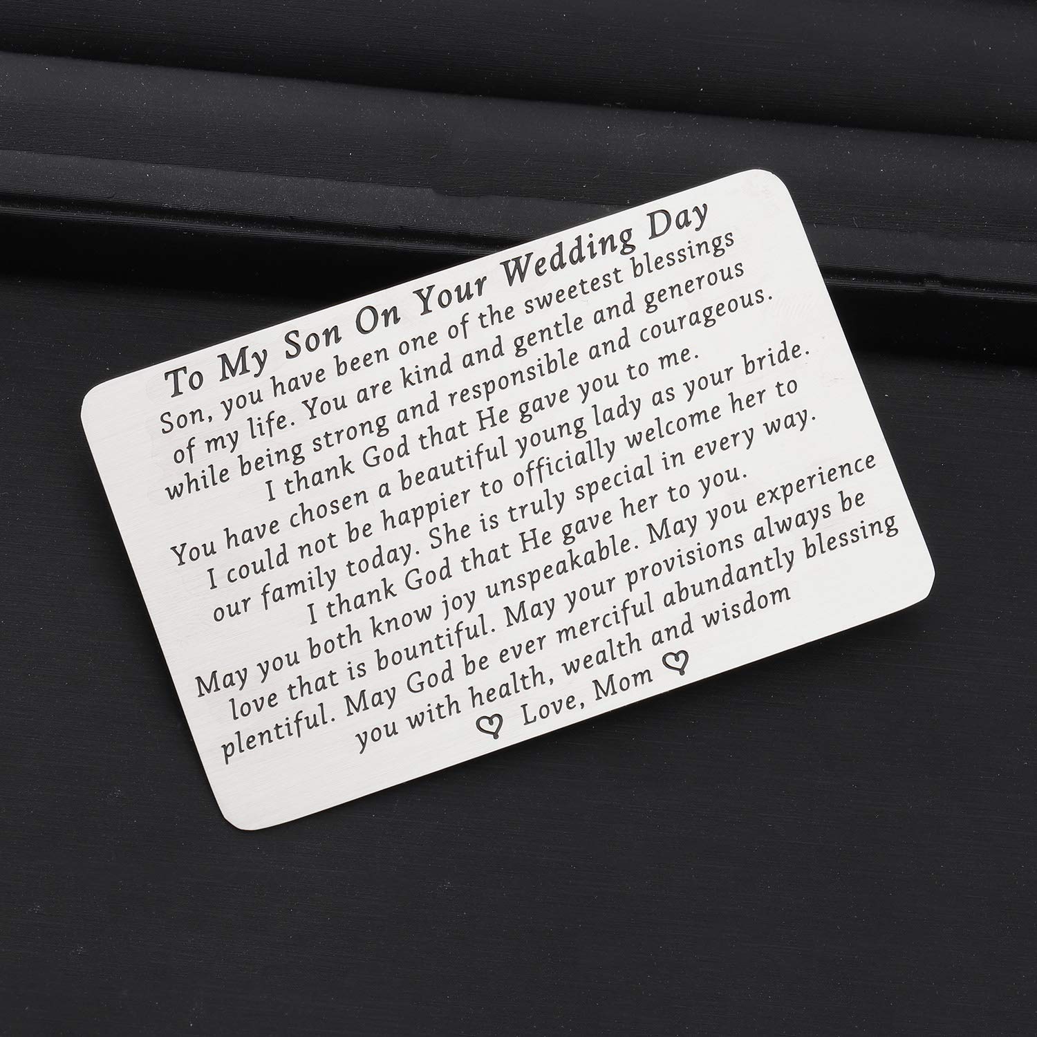 FOTAP Groom Wallet Cards To My Son on Your Wedding Day Wallet Card Wedding Gift Groom Gift From Parents (Son Wedding Wallet)
