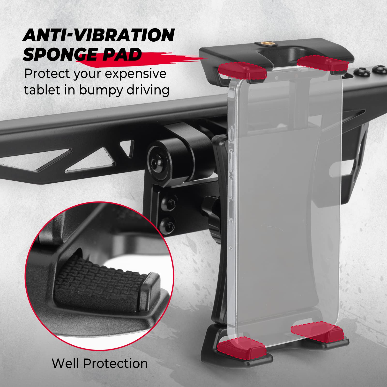 KEMIMOTO PRO XP Electronic Device Mounts, Upgraded Adjustable PRO XP Tablet Mount Metal Tablet Holder Frame and ABS Material GPS Holder Phone Mount Compatible with Polaris 2020-2024 RZR PRO XP/XP4
