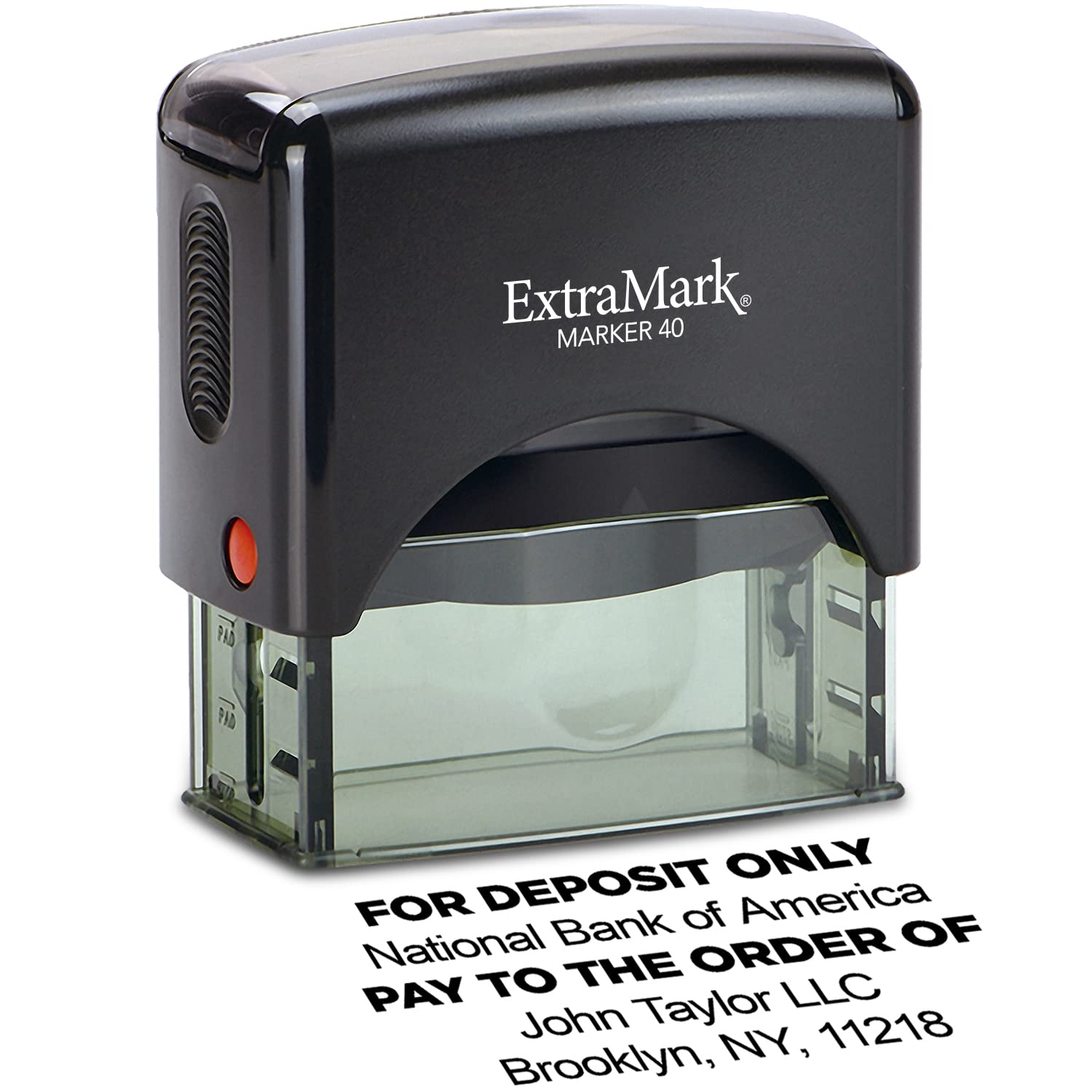 ExtraMark Return Address Stamp - 5 Lines Personalized Stamp - Customizable Text Stamp – Self Inking Design - Exclusive Features - Multiple Ink Color Options and Fonts