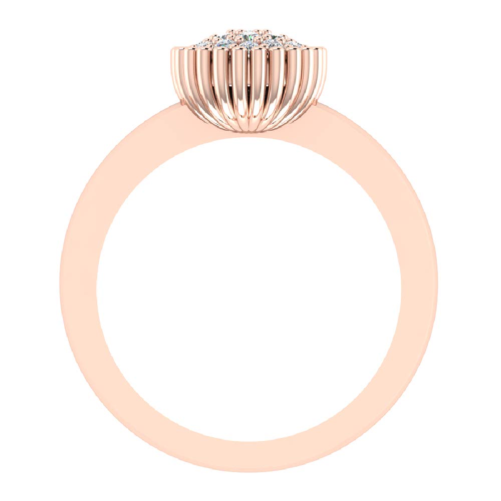 Glitz Design 18K Rose Gold Fashion Stacking Ring Cluster Diamond Bands 0.21 Carat Total Weight (Ring Size 5) (G, VS)
