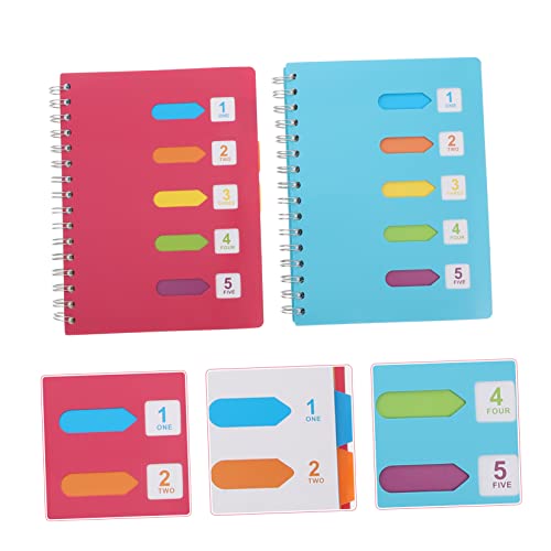 STOBOK 2pcs Notebook Prize Colorful Journal Daily Planner Book Digital Notepad Sketchbook Journal Notebooks for Work Time Management Jotters Coil Notepads Journey Handbooks
