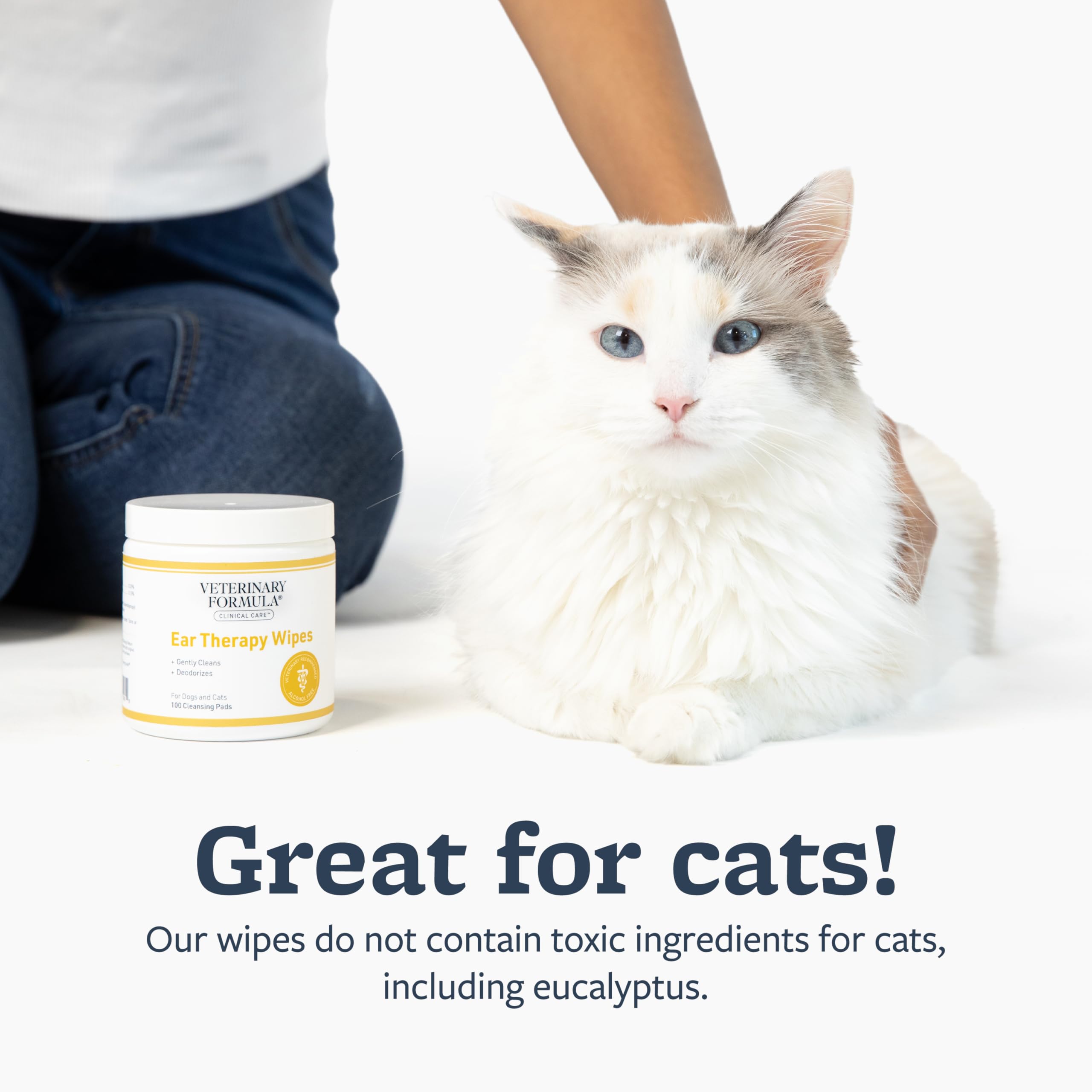 Veterinary Formula Clinical Care Ear Therapy Wipes, 100ct β Cat and Dog Ear Cleaner β Help Relieve Itchy Ears Quickly & Effectively Remove Dirt, Debris, and Foul Odor