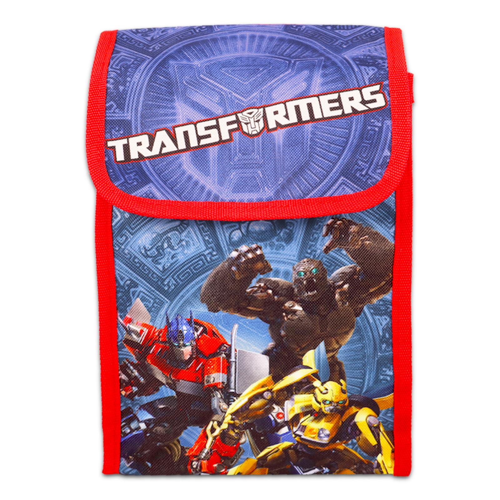 Screen Legends Transformers Backpack with Lunch Box Set - Bundle with 15β Transformers Backpack, Lunch Bag, Tattoos, Phone Wallet, More | Transformers Backpack for Boys