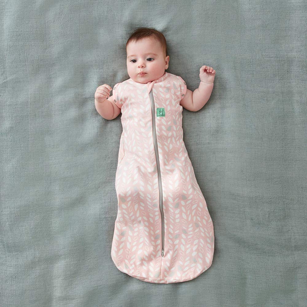ergoPouch 1 tog Cocoon Swaddle Bag- 2 in 1 Swaddle Transitions into arms Free Wearable Blanket Sleeping Bag. 2 Way Zipper for Easy Diaper Changes (Spring Leaves, 0-3 Months)