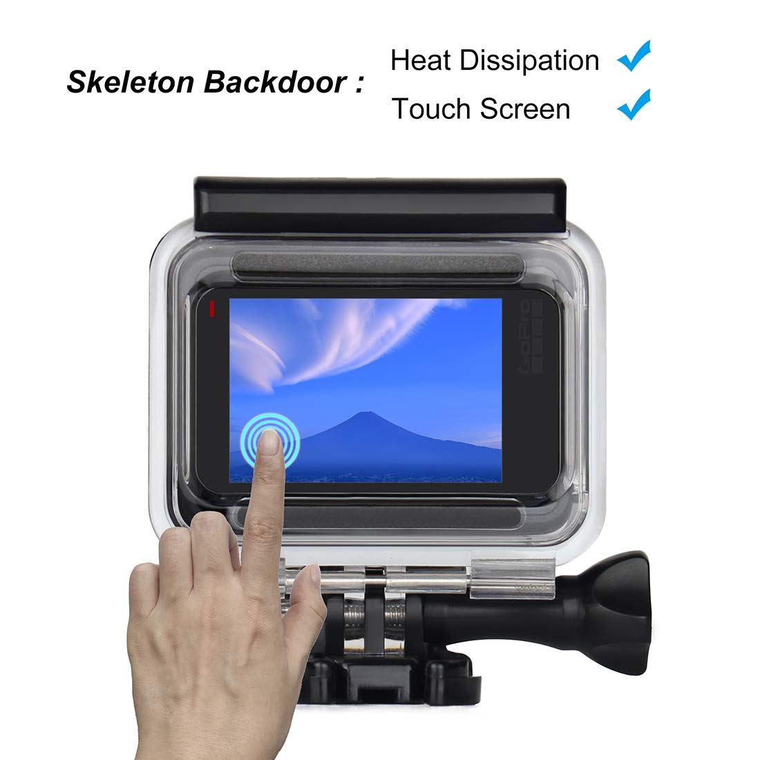 GEPULY Skeleton Protective Housing Case for GoPro Hero 7 Black, Hero 6 Black, Hero 5 Black, Hero (2018) Action Camera - Skeleton Housing Case Offers Better Audio Recording and Heat Dissipation