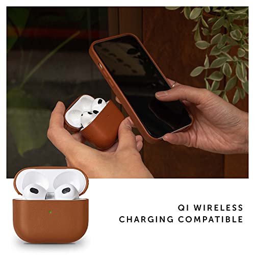 Native Union Leather Case for AirPods (3rd Gen) β Handcrafted Fully-Wrapped Genuine Italian Leather case β Compatible with Qi Wireless Chargers β for AirPods (Tan)