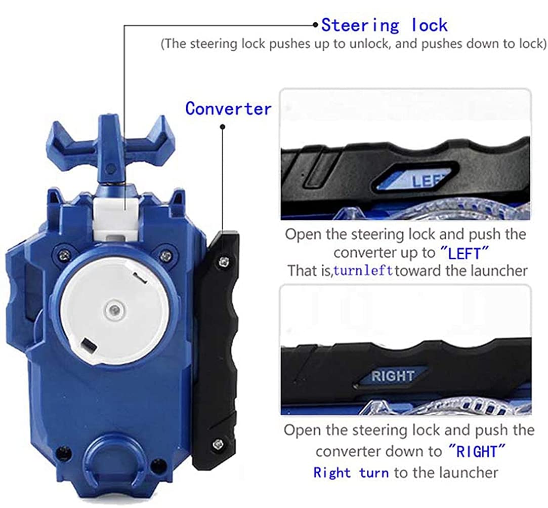 Left Right Sparking Launcher Lr Bey Burst Evolution Turbo Bay Blades Battling Tops String Launcher Grip DB B-192 Greatest Rafael.Ov.HXt Booster God Bay Starter Set Gaming Toy Gift for Boys 5+