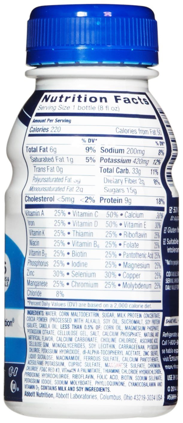 Ensure Original Nutrition Shake Dark Chocolate - 6 CT (Packaging May Vary)