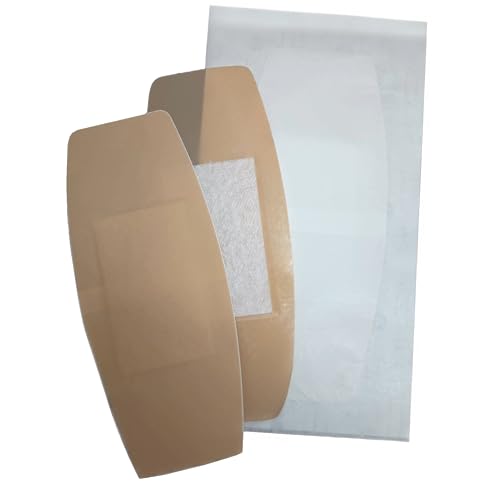 Extra Large Adhesive Bandage Patch – 2’’x4.5’’ Sterile Sheer Plastic Bandages Breathable & Flexible with Non-Stick Pad and 4 sided seal, Latex Free for First Aid Kit Wound Care (1)