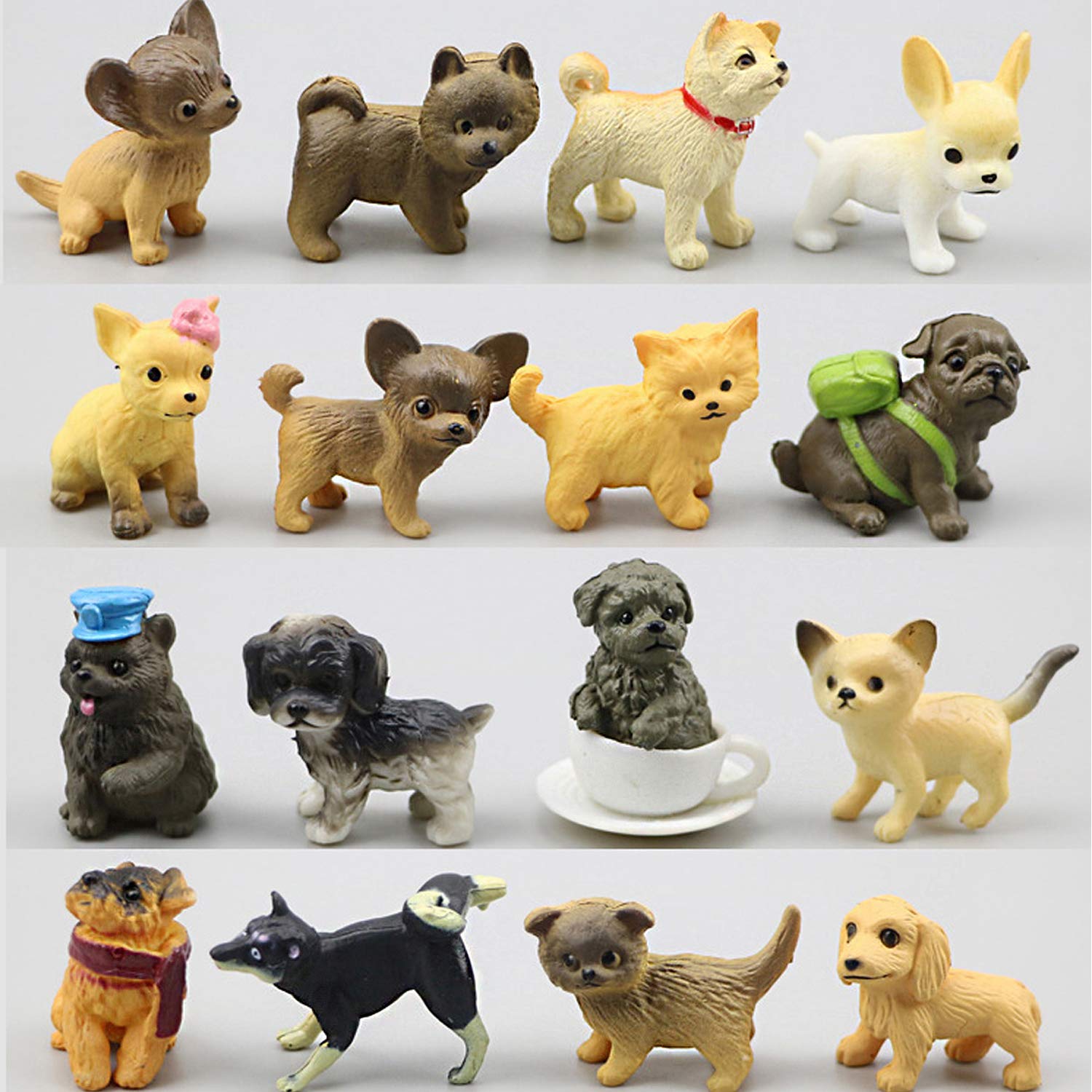 GuassLee Mini Plastic Puppy Dog Figurines for Kids, 28 Pack High Imitation Detailed Hand Painted Realistic Small Dog Figurines Toy Set