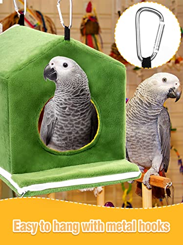MEWTOGO Large Winter Warm Bird Nest House, Bird Bed for Cage, Novelty Plush Parrot Nest Snuggle Shed Hut, Easy to Install for Macaws Amazon Parrot African Grey Lovebirds