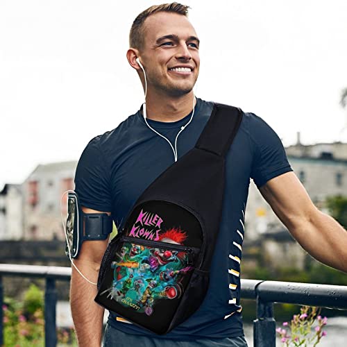 ggtg Killer Klowns from Outer Space Unisex Sling Backpack Crossbody Shoulder Chest Bag Personalized Fold Chest Bag Shoulder Bag Travel Daypack