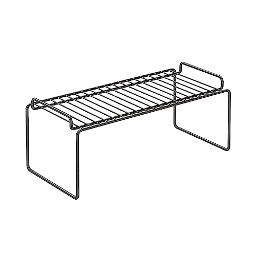 KLKCMS Spice Seasoning Rack Bathroom Organizer Multipurpose under Sink Shelf Cabinet Basket Organizer for Shower Kitchen Countertop Bathroom, L Black