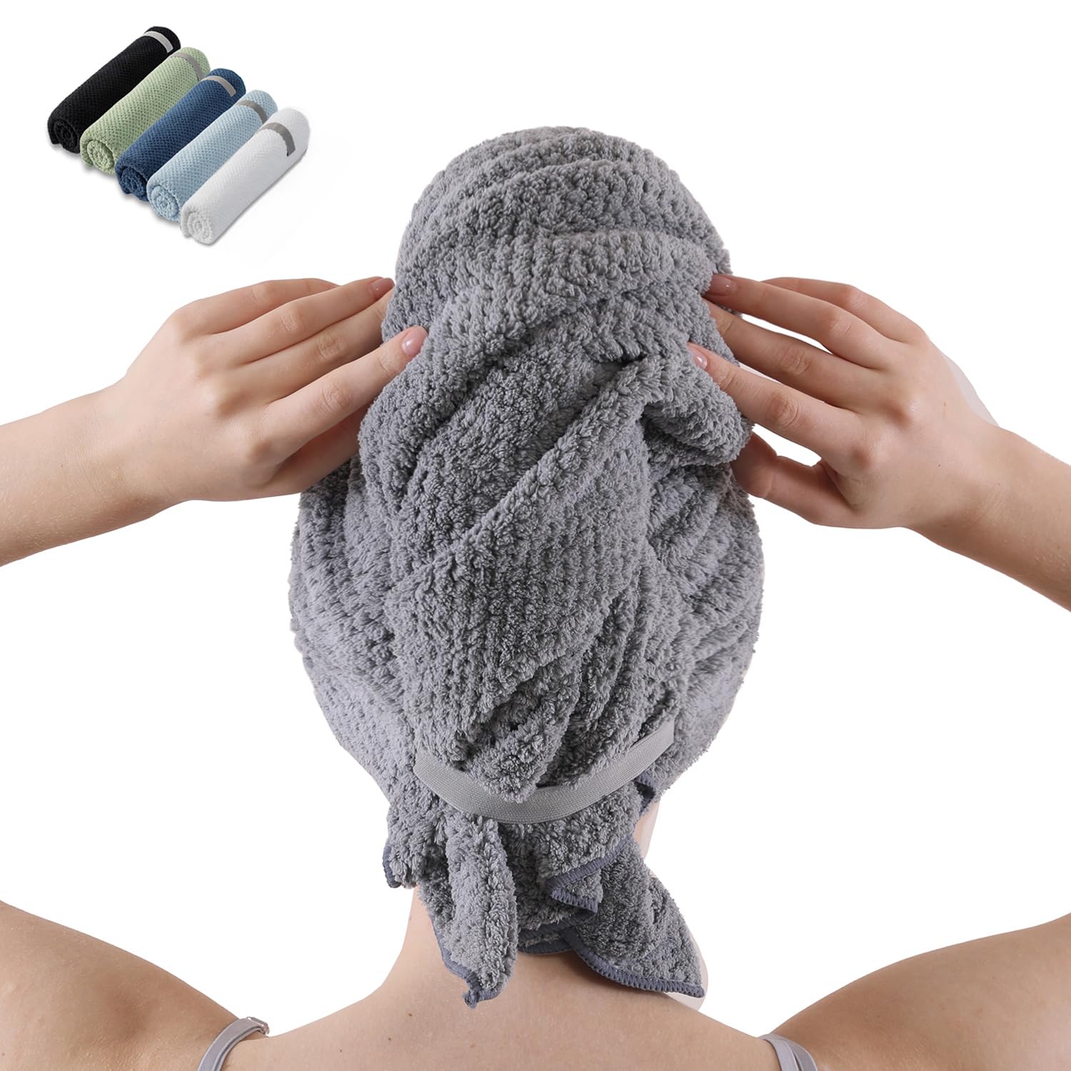 Gray Bath Towels Set,4 Oversized Large Bath Towels Sheet,4 Anti Frizz Hair Towel Wrap-600 GSM Oversized Bath Sheet,Extra Large Microfiber - Quick Dry,Highly Absorbent,Super Soft Bathroom Towel Set