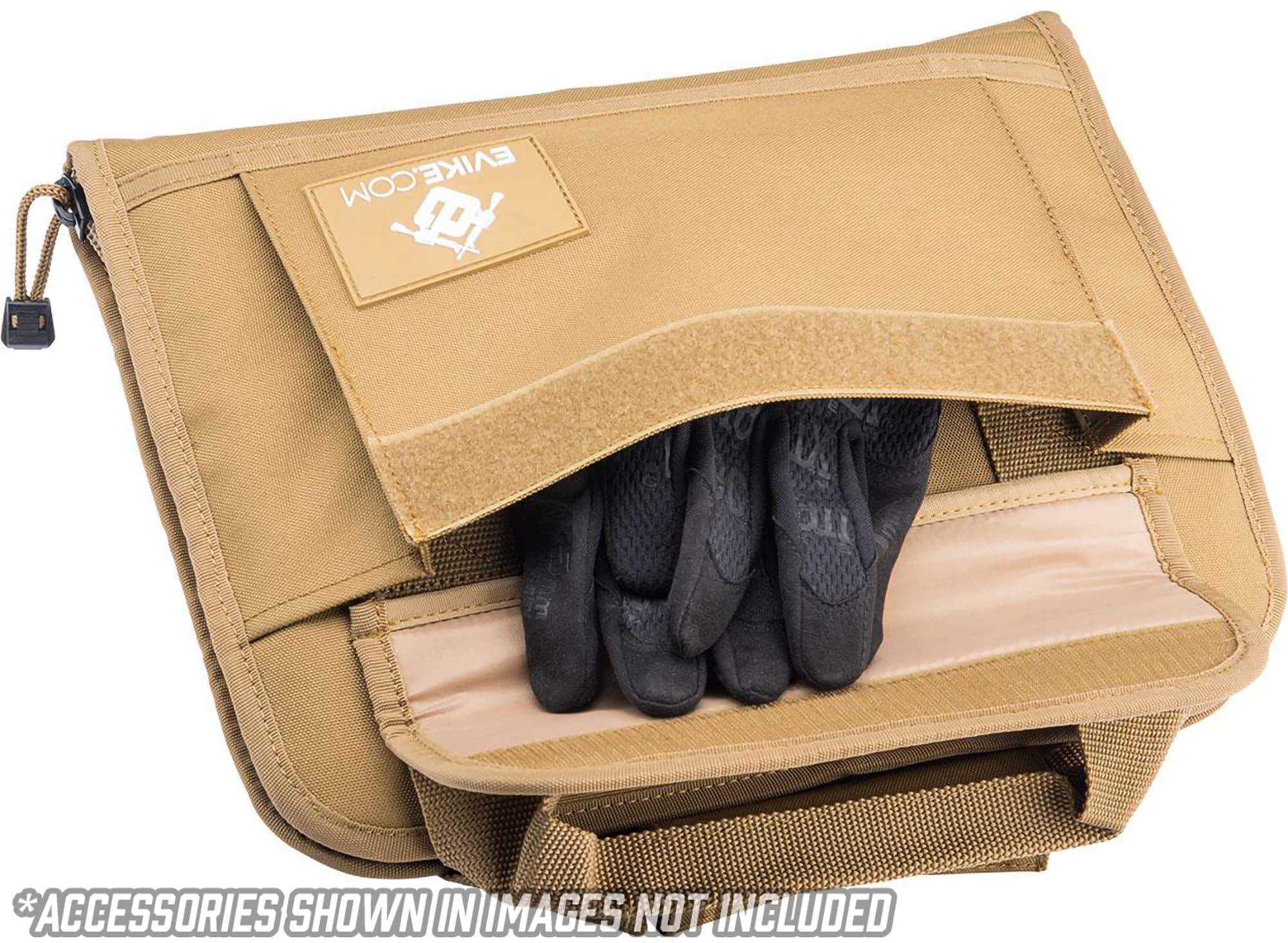 Evike 12"x14" Padded Double Airsoft Pistol Handgun Carrying Case (Color: Tan) - (PID: 50631)