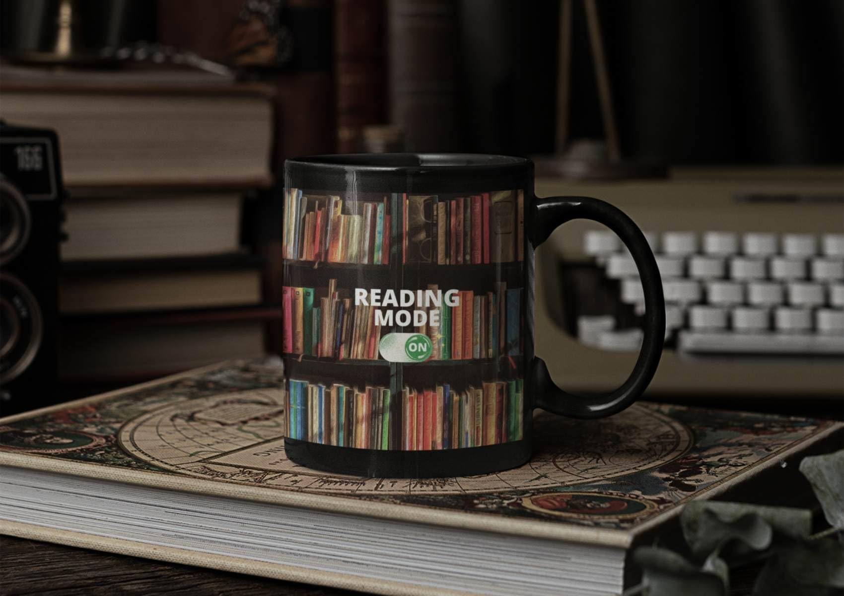 Onebttl Funny Book Lovers Color Changing Coffee Mug - Reading Magic Heat Changing Mug - Book Lovers Gifts for Women - Reading Gifts for Book Worms, Librarians, Readers - (Black)