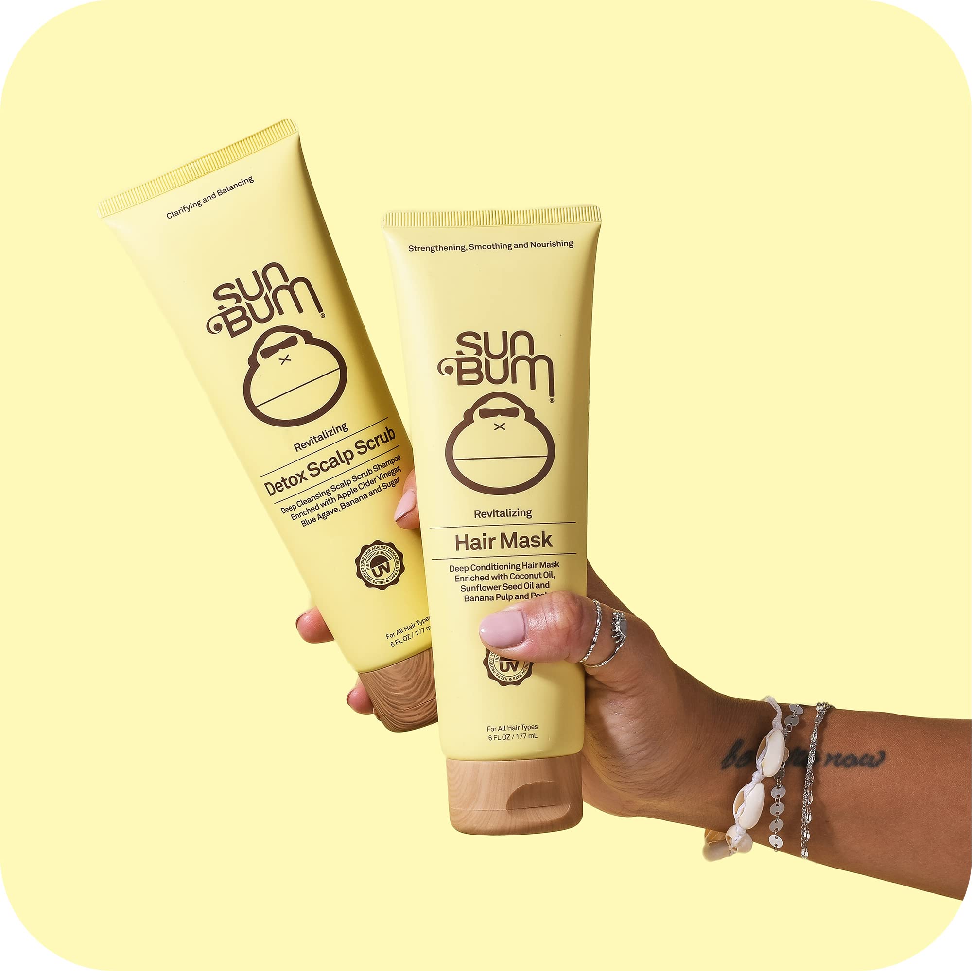 Sun Bum Revitalizing Detox Scalp Scrub | Vegan and Cruelty Free Moisturizing and Deep Cleansing and Exfoliating Hair Wash with Apple Cider Vinegar | 6 oz