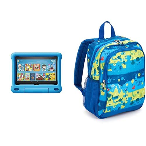 Fire HD 8 Kids Tablet 32GB Blue with Made for Amazon Kids Tablet Backpack, Layers