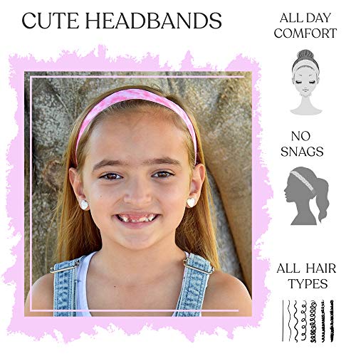 FROG SAC 6 PCS Tie Dye Headbands for Girls, Elastic No Slip Adjustable Rainbow Hair Bands for Girl Teens, Stretch Head Bands for Women, Cute Non Slip Hair Accessories Party Favors for Kids