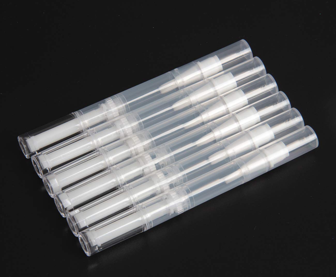 Islmlisa E-lishine 3 ml Transparent Twist Pens Empty Nail Oil Pen with Brush Tip,Lip Gloss Container Applicators Growth Liquid Tube,Set of 5