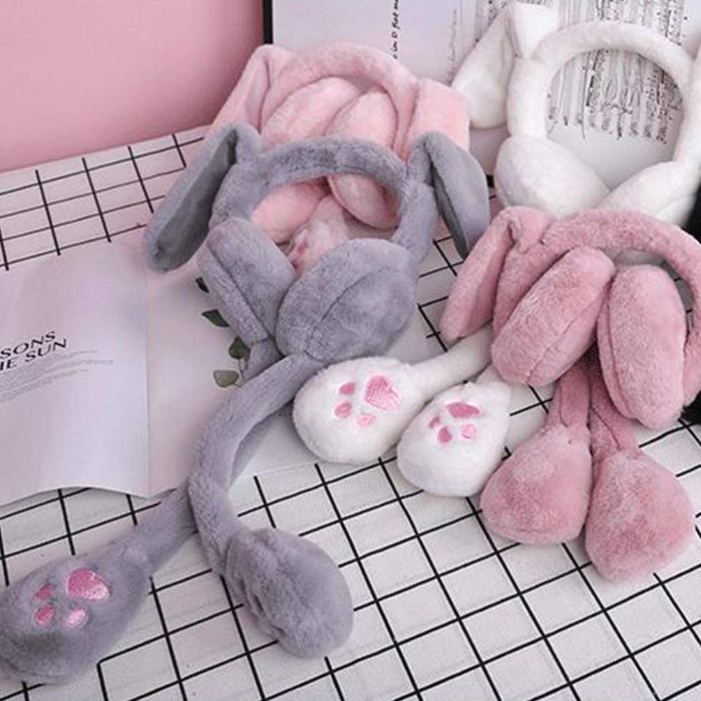 generic Rabbit Ear Earmuffs Easter Rabbit Ear Headbands Winter Ear Warmers for Women Girls Pink QT7301733AYUT