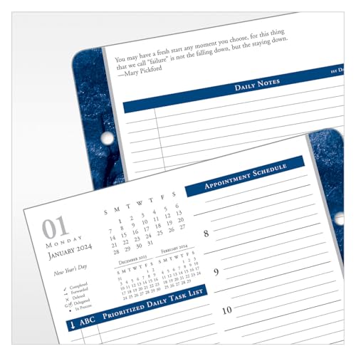 FranklinCovey - Monticello Two Page Per Day Ring-Bound Planner (Classic, Jan 2024 - Dec 2024)