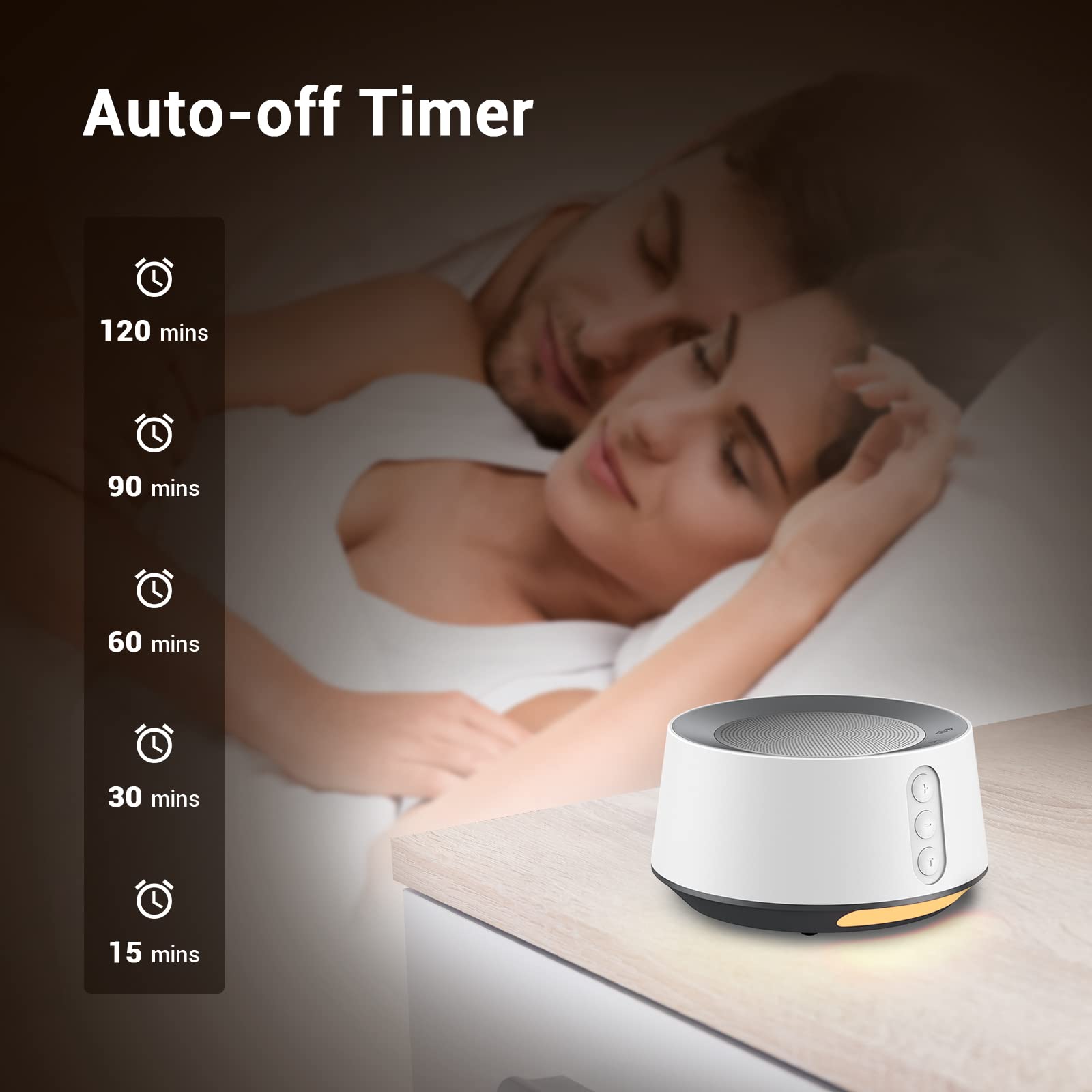 Sundiko White Noise Machine, Sleep Sounds Machine with 14 Soothing Sounds, 5 Sleep Timer and Night Light, Noise Machine for Sleeping Baby Kids Adults White