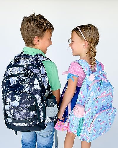 mibasies Kids Backpack Boys, Elementary School Backpack for Boys 17Inch(Marble Black)
